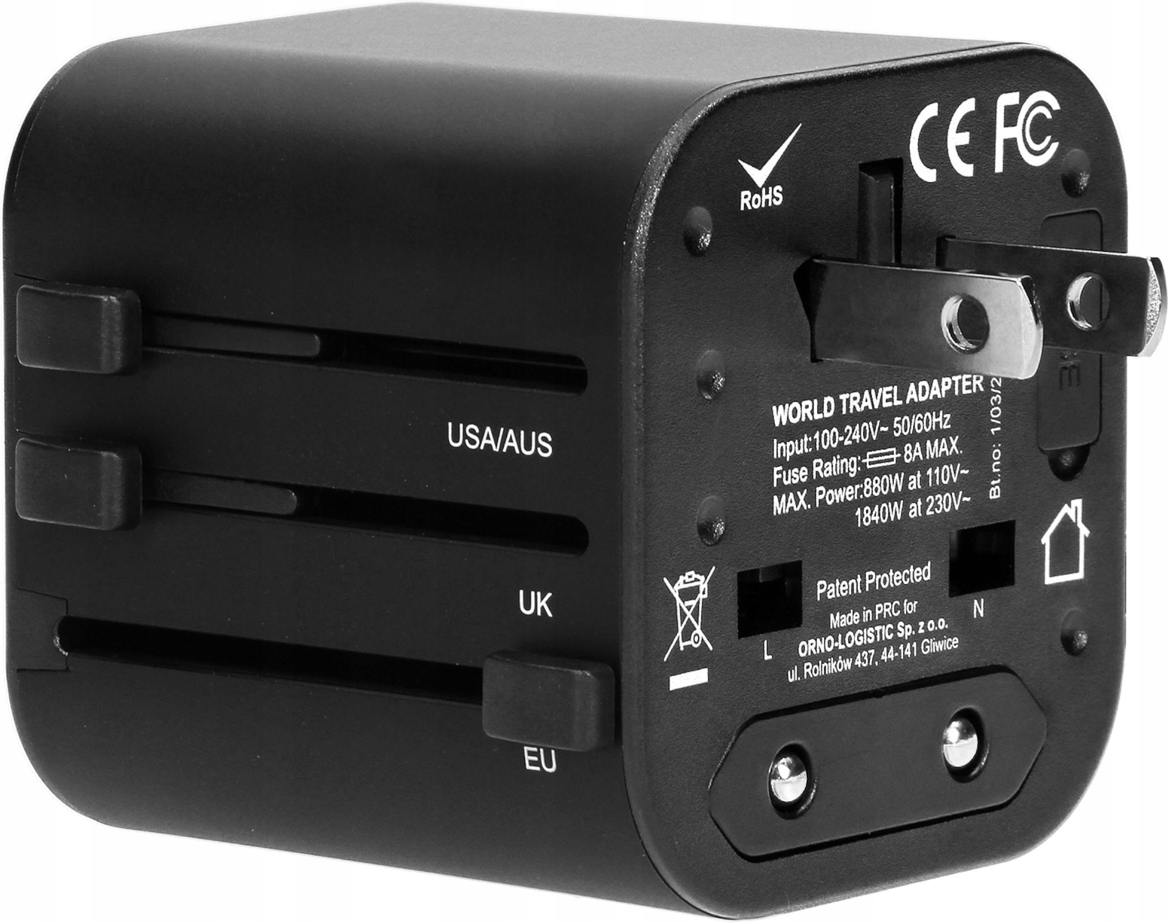 Orno Adapter Podróżny Uniwersalny Eu Uk Us 200 Krajów Ta1 (Ta1) - Opinie i ceny na Ceneo.pl