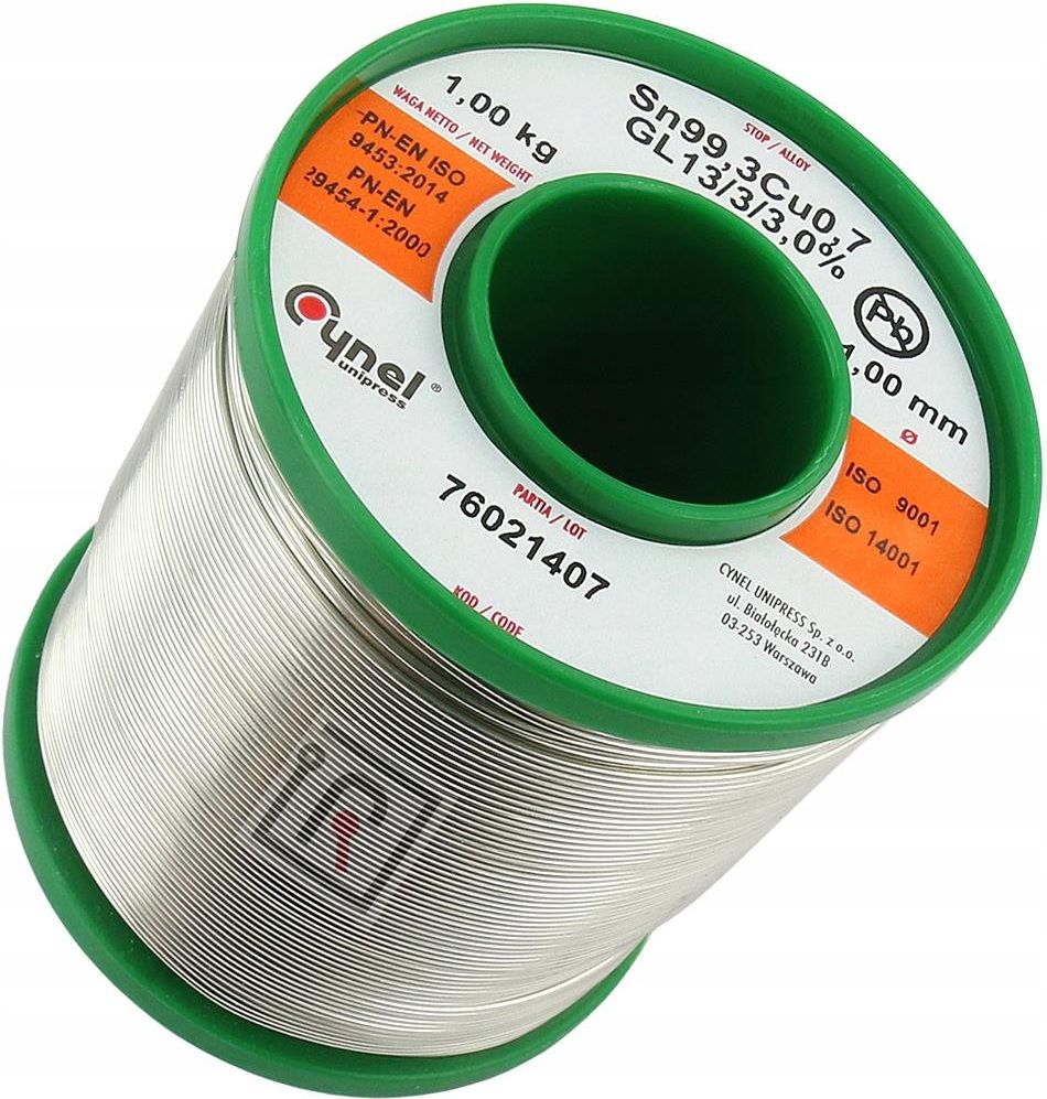 Cynel Cyna Bezołowiowa Sn99,3Cu0,7 Aluminium Miedź 10M Ch00113 - Opinie ...