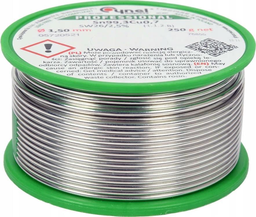 Cynel Spoiwo Lutownicze Bezołowiowe Cyna 1,5Mm 250G 76855 - Opinie i ...