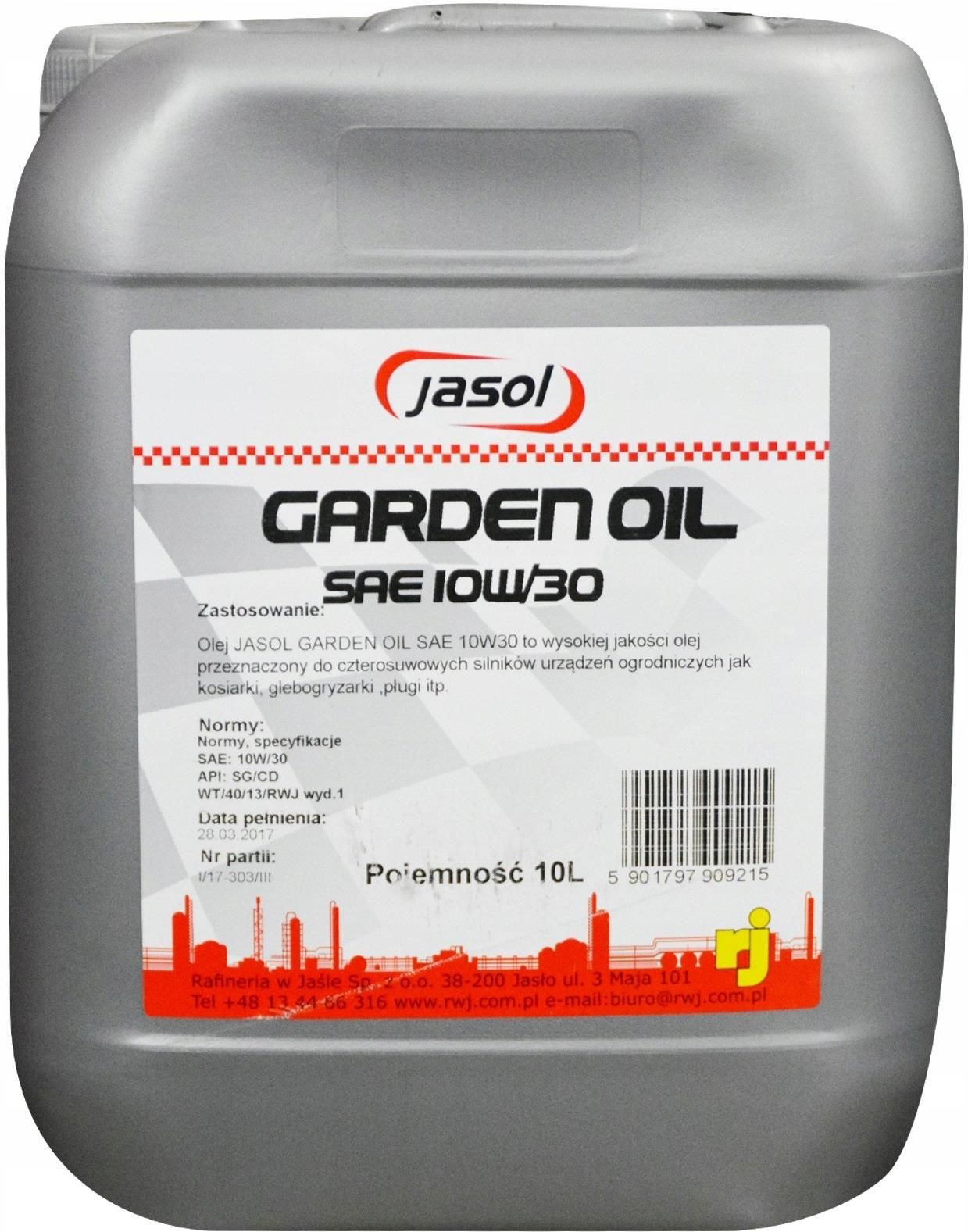 Jasol Do Kosiarek Traktorka Sae 10W30 10L - Ceny i opinie - Ceneo.pl