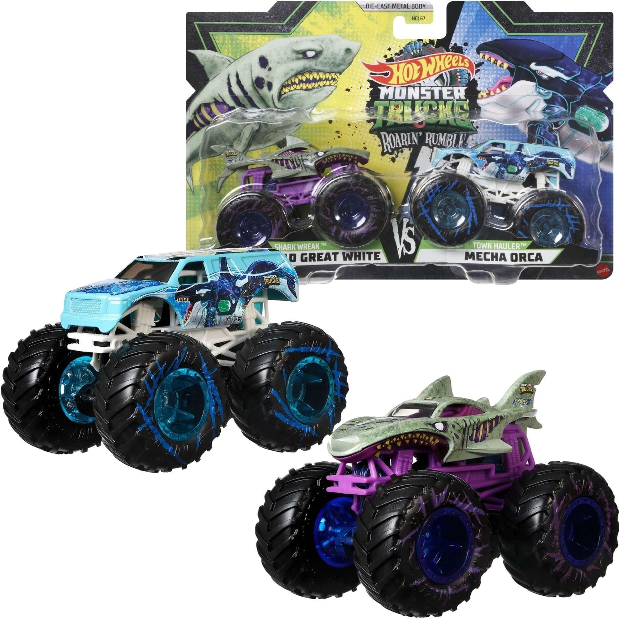 Hot Wheels - Monster Trucks 2pak Undead Great White vs Mecha Orca HCL72 ...
