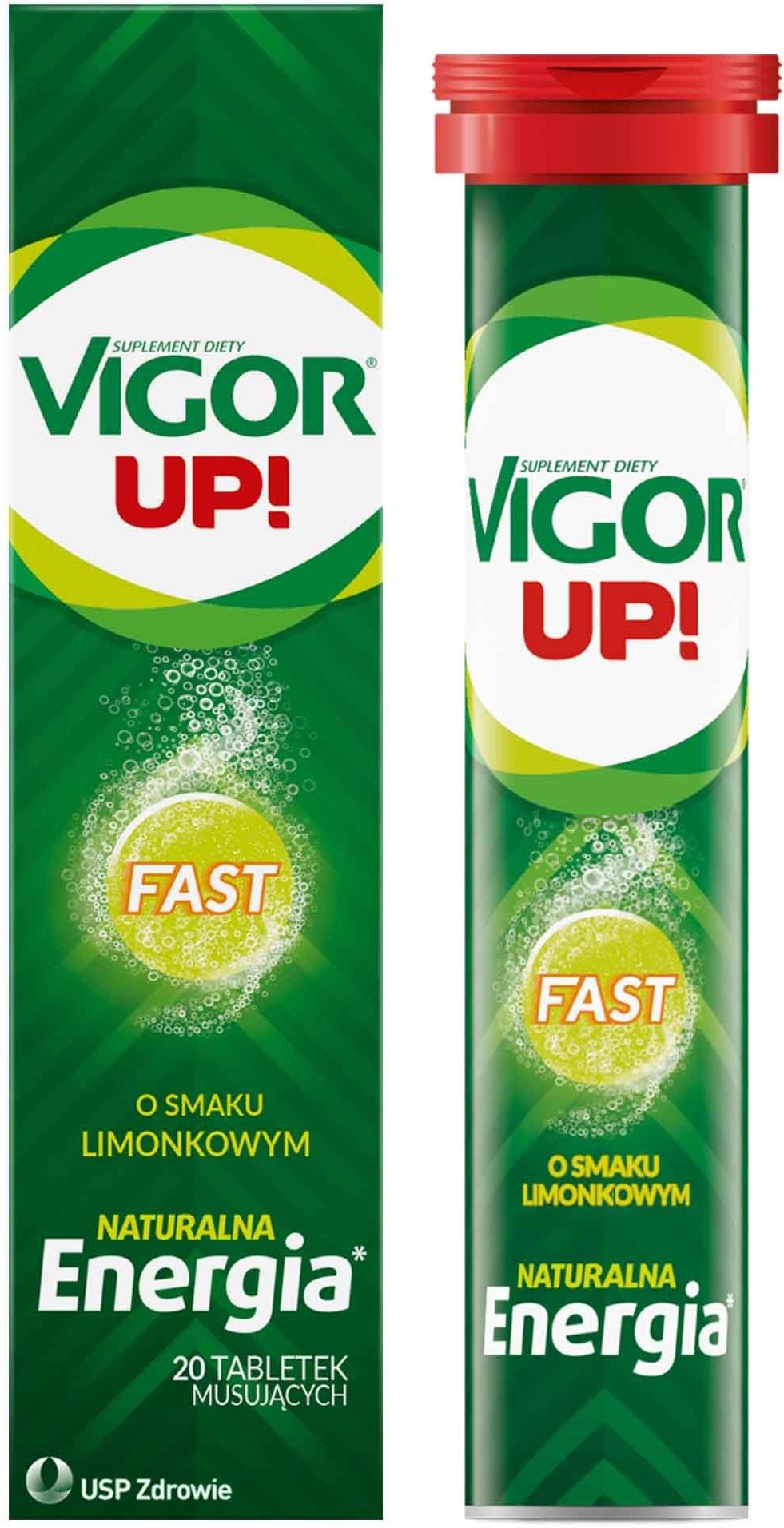 Tabletki musujące VIGOR UP! Fast o smaku limonkowym 20 szt. - Opinie i ...