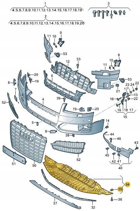 Audi Osłona Dolna Zderzaka Przód A8 D4 S8 W12 Lift 4H0807611Cc - Opinie ...