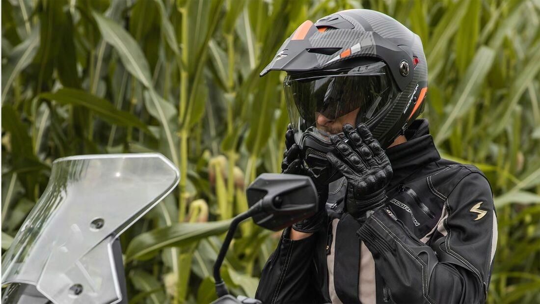 Kask motocyklowy Scorpion Adx-2 Camino Mat Bk-Sil-Orange - Opinie i ...