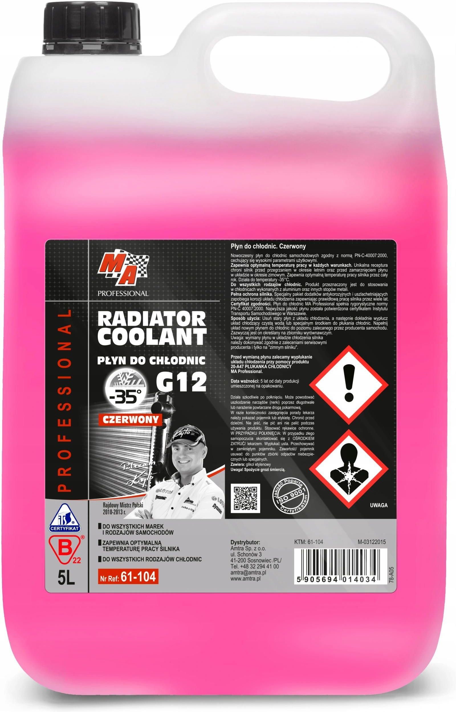 Ma Professional Płyn Do Chłodnic G12 (-35 C) 5L - Opinie i ceny na Ceneo.pl