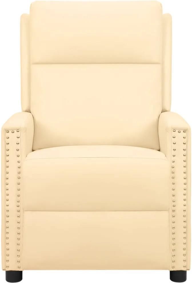 Vidaxl Elektryczny Fotel Masujący Rozkładany Kremowy Sztuczna Skóra ...