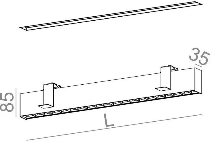 Aqform Oprawa podtynkowa LED Rafter points 27cm 54cm biała czarna : Długość - 540mm, Kąt ...