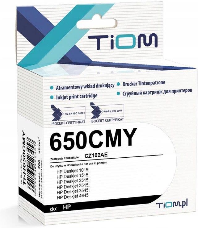 Tusz TIOM TUSZ DO HP 650CMY CZ102AE 8ML COLOR (TIH650CMY) do drukarki ...