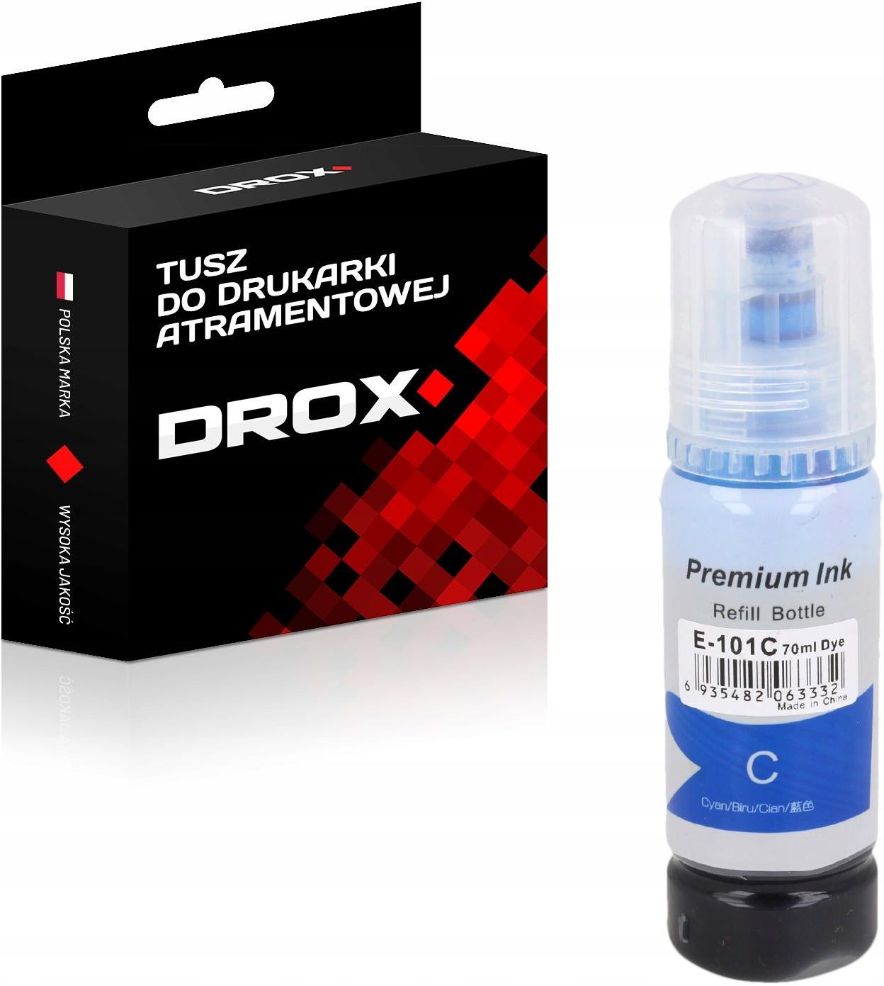 Tusz DROX TUSZ DO EPSON 101 C ECOTANK L6270 L4160 6290 4150 ( E101C) do ...