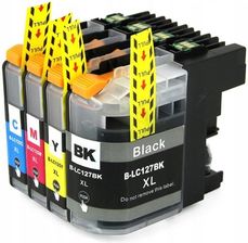 Tusz MOJETONERY 4 X BROTHER LC125 LC127 XL J4110 J4410 J4510 CHIP ...