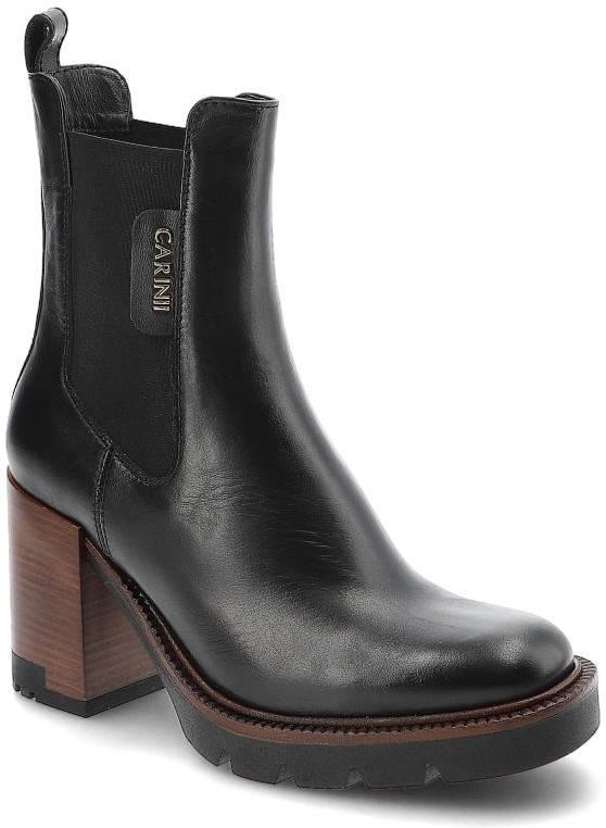 Czarne Botki Carinii Eleganckie Skórzane Buty Na Jesień - Ceny i opinie ...