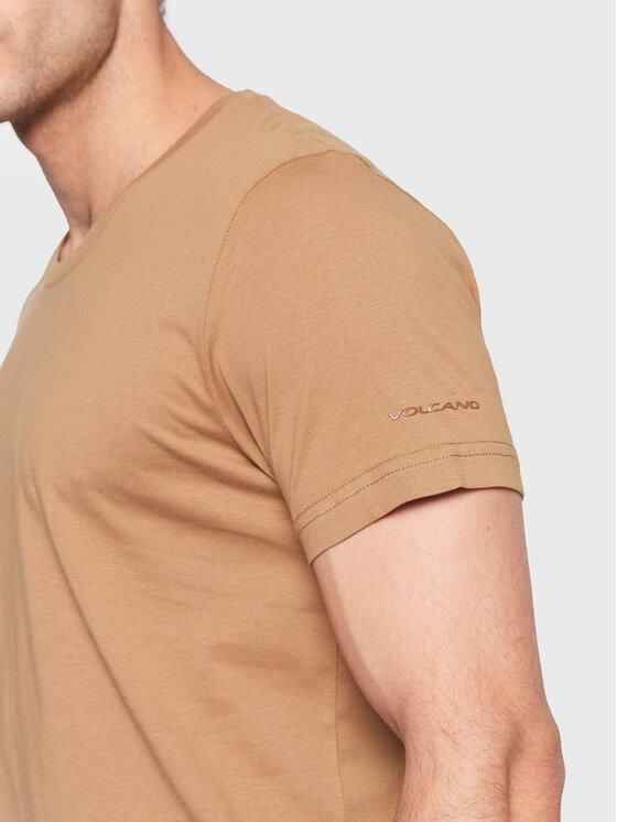 Volcano T-Shirt T-Basic M02056-W23 Beżowy Regular Fit - Ceny i opinie ...