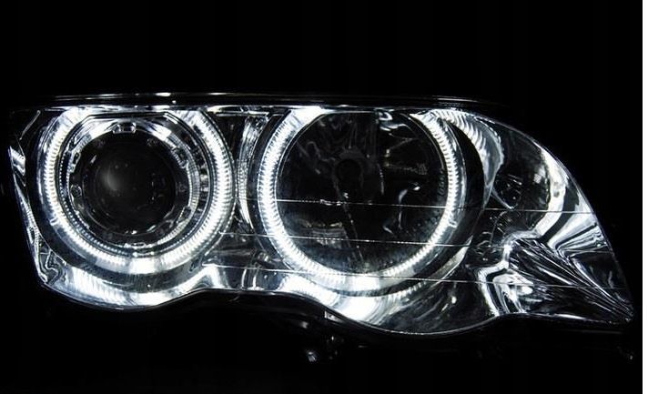 Lampa przednia Eagle Eyes Lampy Bmw E46 98-01R Sedan Touring Białe Ringi Chr LPBMG0 - Opinie i ...