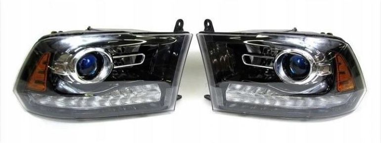 Lampa przednia Eagle Eyes Dodge Ram 13- Lampa Prawa + Lewa Czarna Led ...