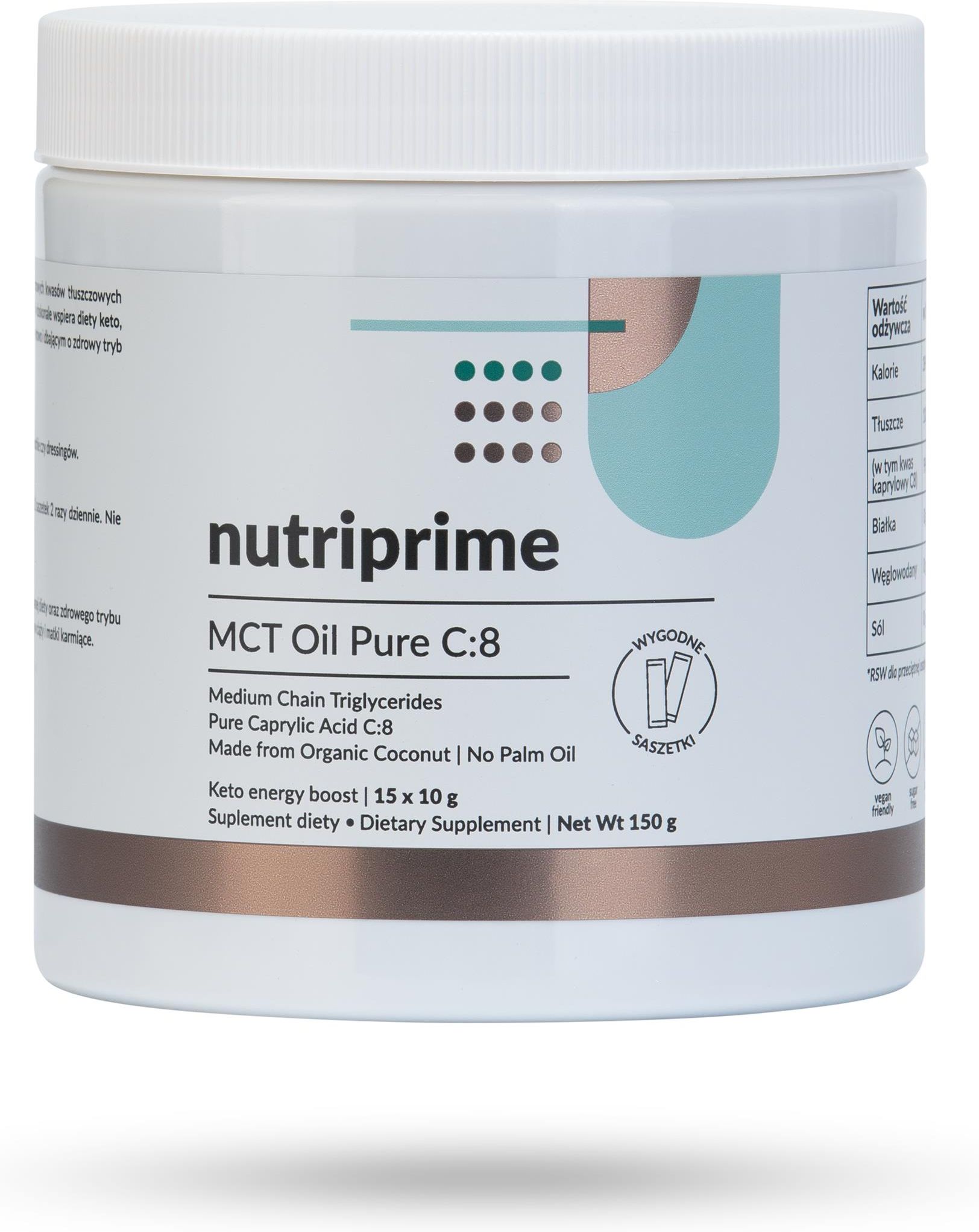 Nutriprime Olej MCT C8 w saszetkach 15x10 g - Opinie i ceny na Ceneo.pl