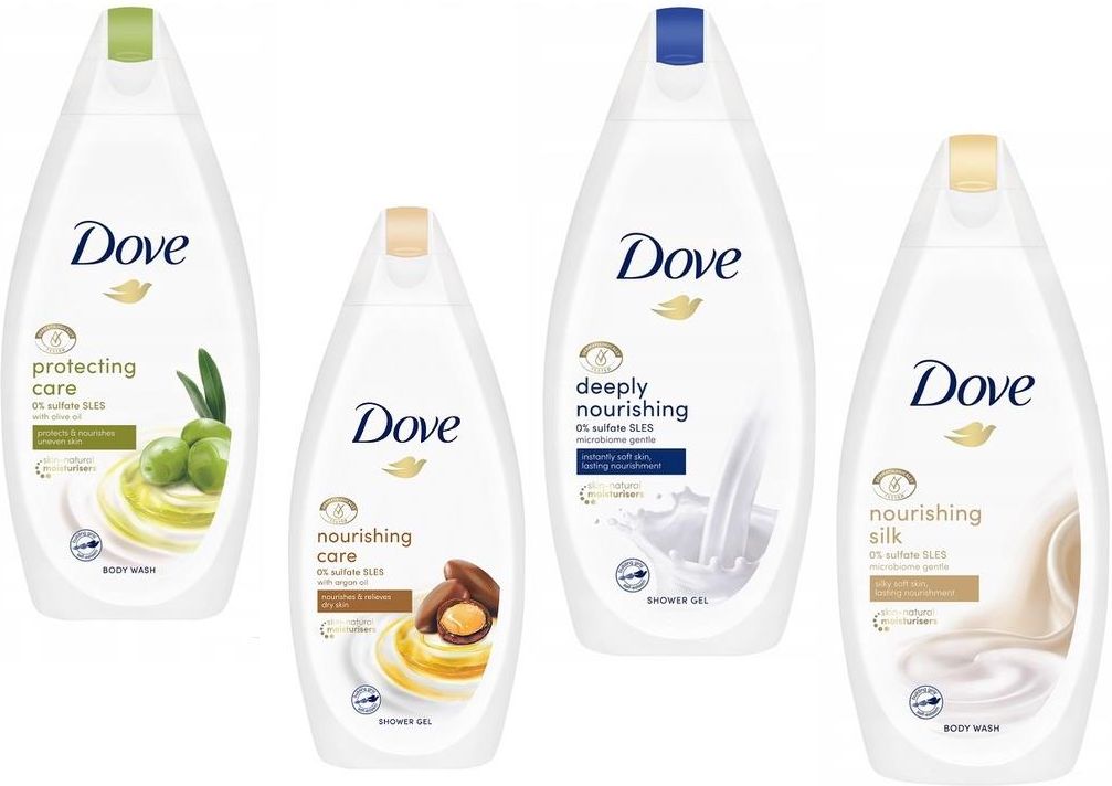 Dove Mix Żeli Pod Prysznic Zestaw Nawilżenie 4 X 500Ml - Opinie i ceny ...