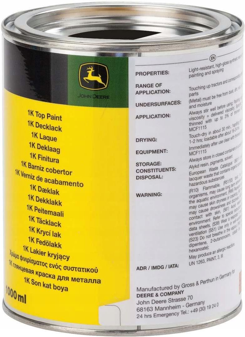 John Deere Farba Czarna Puszka 1L Mcf1321 - Opinie i ceny na Ceneo.pl