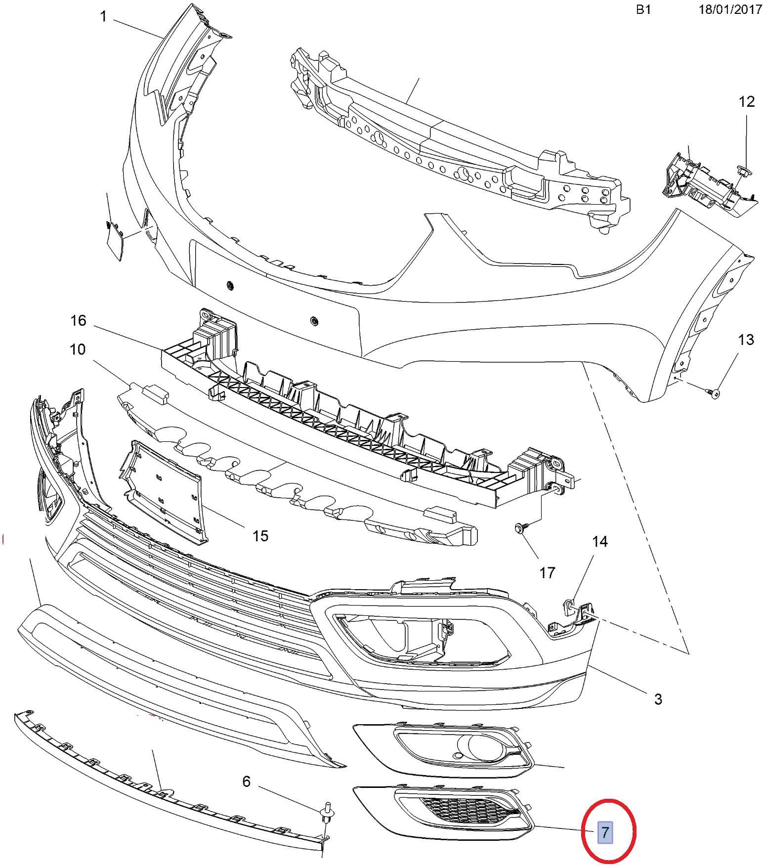 Opel Oe Kratka Zaślepka Zderzaka Halogenu Crossland 39099478 39099479 ...