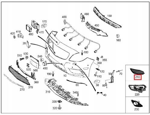 Mercedes-Benz Oe Kratka W Zderzak Mercedes W117 Cla L P A1178850322 ...