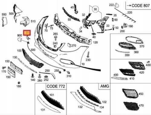 Mercedes-Benz Oe Zaślepka Haka Zderzaka Mercedes W222 S Class ...
