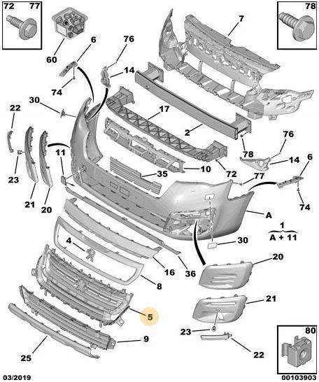 Peugeot Oe Atrapa Grill Partner 9810964780 , 1613573580 - Opinie i ceny ...
