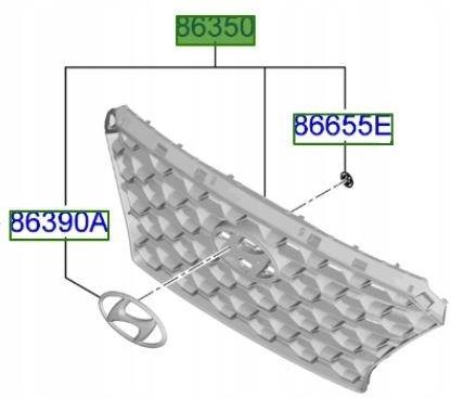 Hyundai Oe Santa Fe 2018-2020 Grill Osłona Chłodnicy 86350-S1110 ...