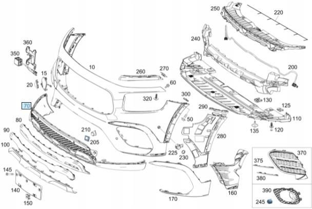 Mercedes-Benz Oe Atrapa Środkowa Zderzaka Mercedes Glb X247 19 ...