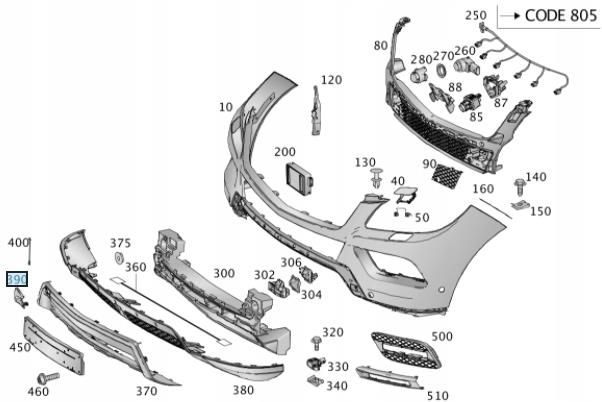 Mercedes-Benz Oe Zaślepka Zaczepu Holowniczego Gle W166 15- A1668857222 ...