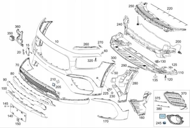 Mercedes-Benz Oe Kratka Atrapa Pod Halogen Amg Glb X247 19- A2478856101 ...