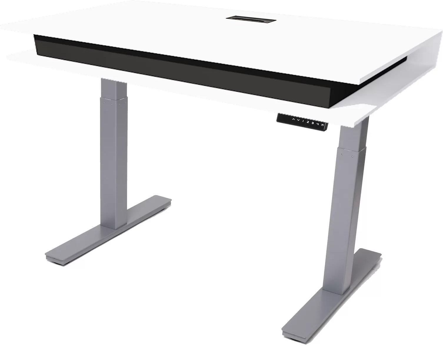 Ergonome Biurko Elektryczne Podnoszone Z Szufladą Levitate /Szary/Biały ...