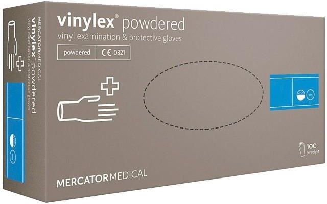 Mercatormedical Vinylex Rękawiczki Jedenorazowe Vinylowe Pudrowane ...