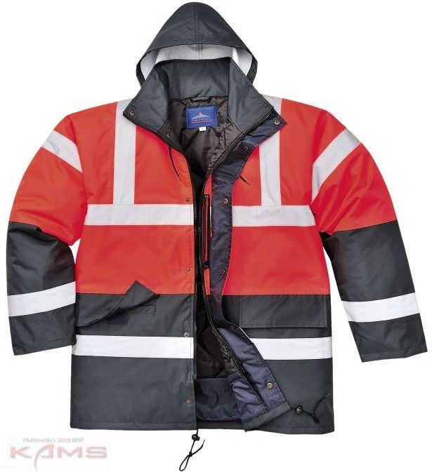 Portwest S466 Dwukolorowa Kurtka Ostrzegawcza Czerwono 4xl - Ceny I