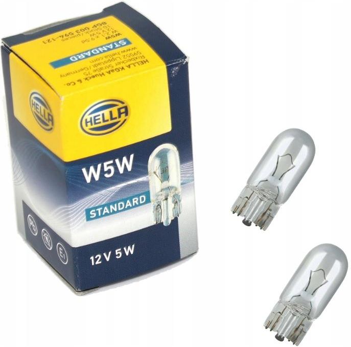 Hella Żarówka W5W Żarówki 12V 5W Standard 2 Szt 8Gp003594121 - opinie i ...