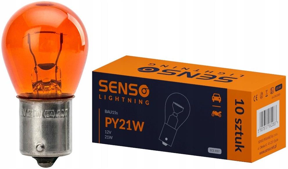 Senso Żarówki Py21W 12V Pomarańczowa X10Sztuk Py21W Senso - opinie i ...