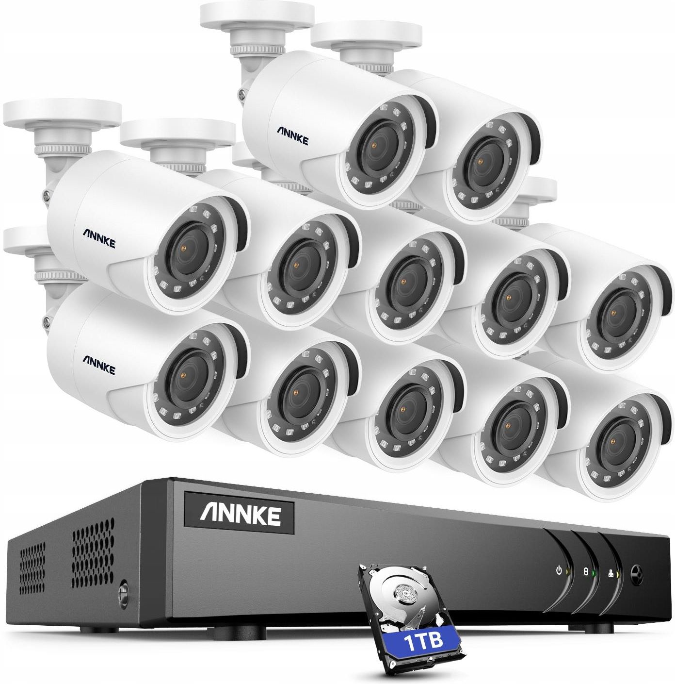 Zestaw do monitoringu ANNKE 16CH SYSTEM KAMER MONITORINGU 1080P CCTV ...