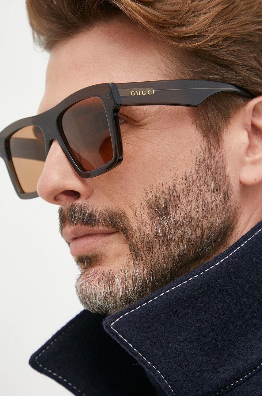 Gucci okulary przeciwsłoneczne męskie kolor brązowy - Ceny i opinie ...