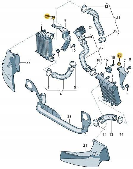 Audi Oe Tuleja Mocująca Chłodnicę Interkulera Vw Exeo 058145824A ...