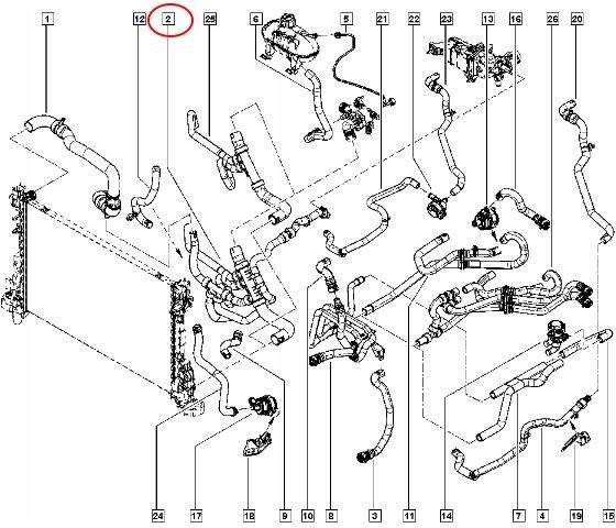 Renault Oe Przewód Wodny Trafic Iii 1 6 Dci Dolny Magistrala 215010400R ...