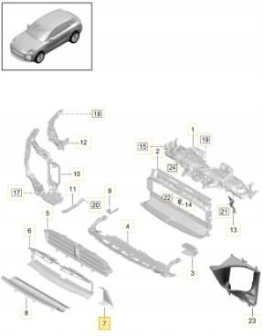Porsche Oe Kierownica Powietrza Lewa Macan 95B121673C 95B121673C1E0 ...