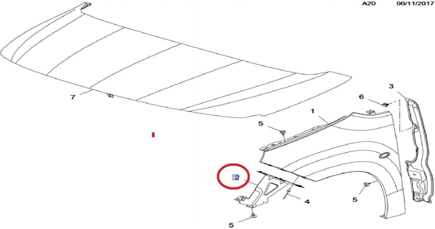 Peugeot Oe Wspornik Mocowanie Błotnika Przód Partner Berlingo ...