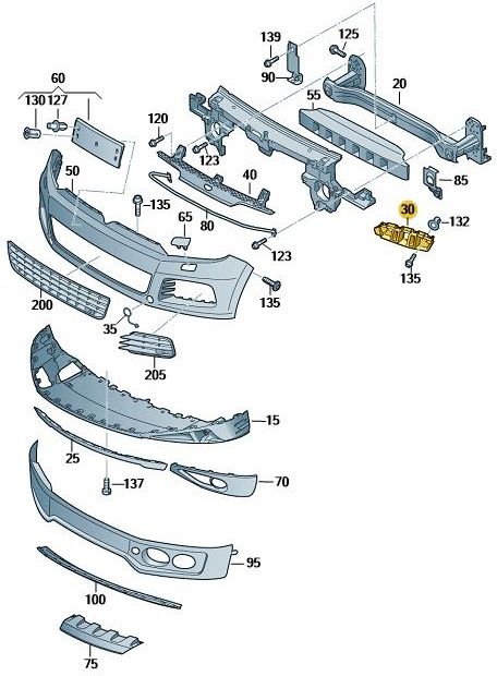 Volkswagen Oe Ślizg Prowadnica Zderzaka Vw Touareg 7P Przód P 7P6807050 ...