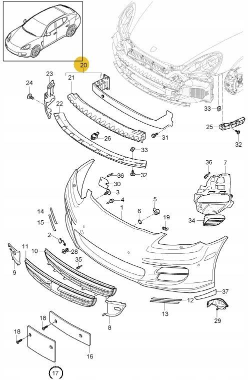 Porsche Oe Belka Zderzaka Z Pianką Panamera 970 97050504104 - Opinie i ...