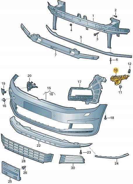 Volkswagen Oe Ślizg Prowadnica Zderzaka Vw Touareg Iii Pl 760807049C ...