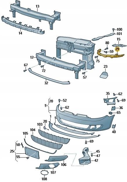 Volkswagen Oe Ślizg Zderzaka Reflektora Przód Prawy Vw Golf Vi ...