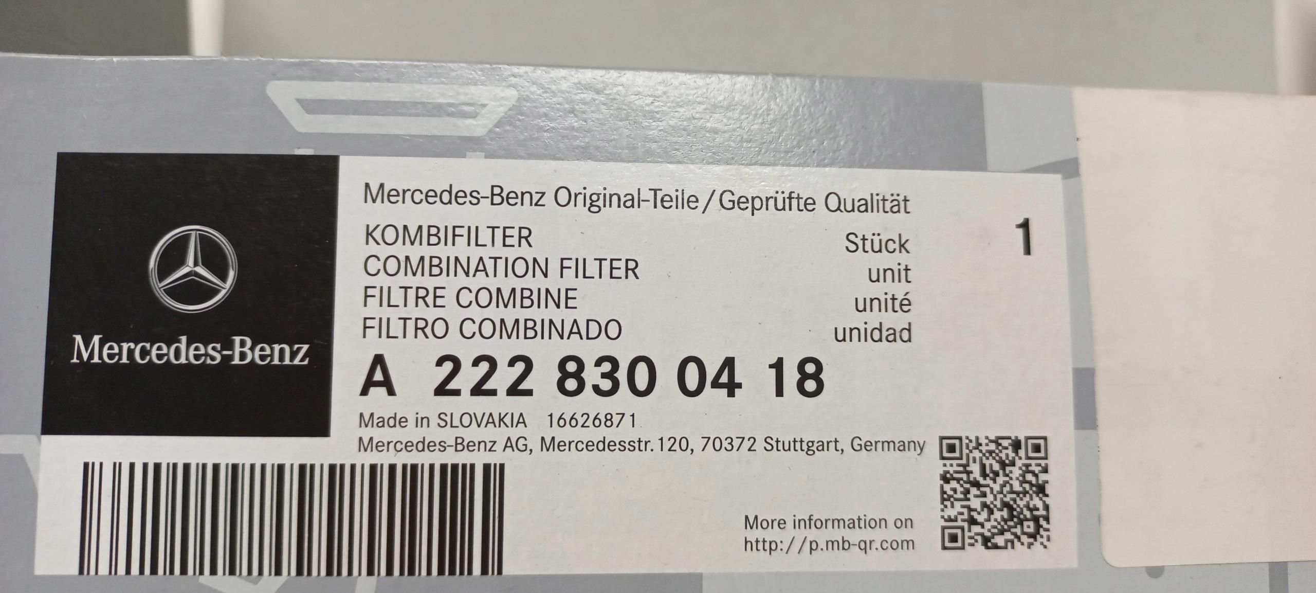 Filtr kabinowy MercedesBenz Oe Filtr Klimatyzacji Mercedes Klasa S W222 ...