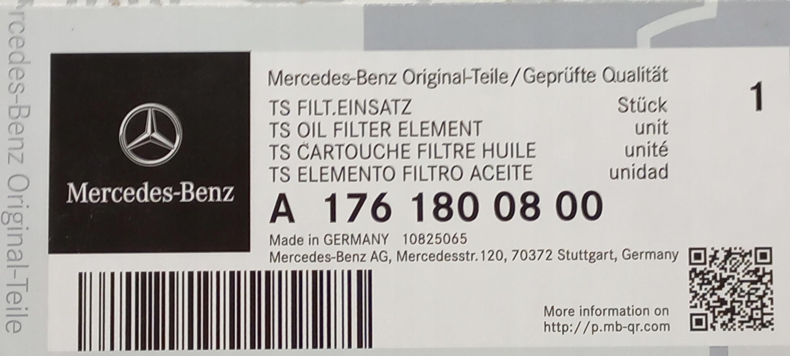 MercedesBenz Oe Oryginalny Filtr Oleju M 176 A1761800800 - opinie i ...