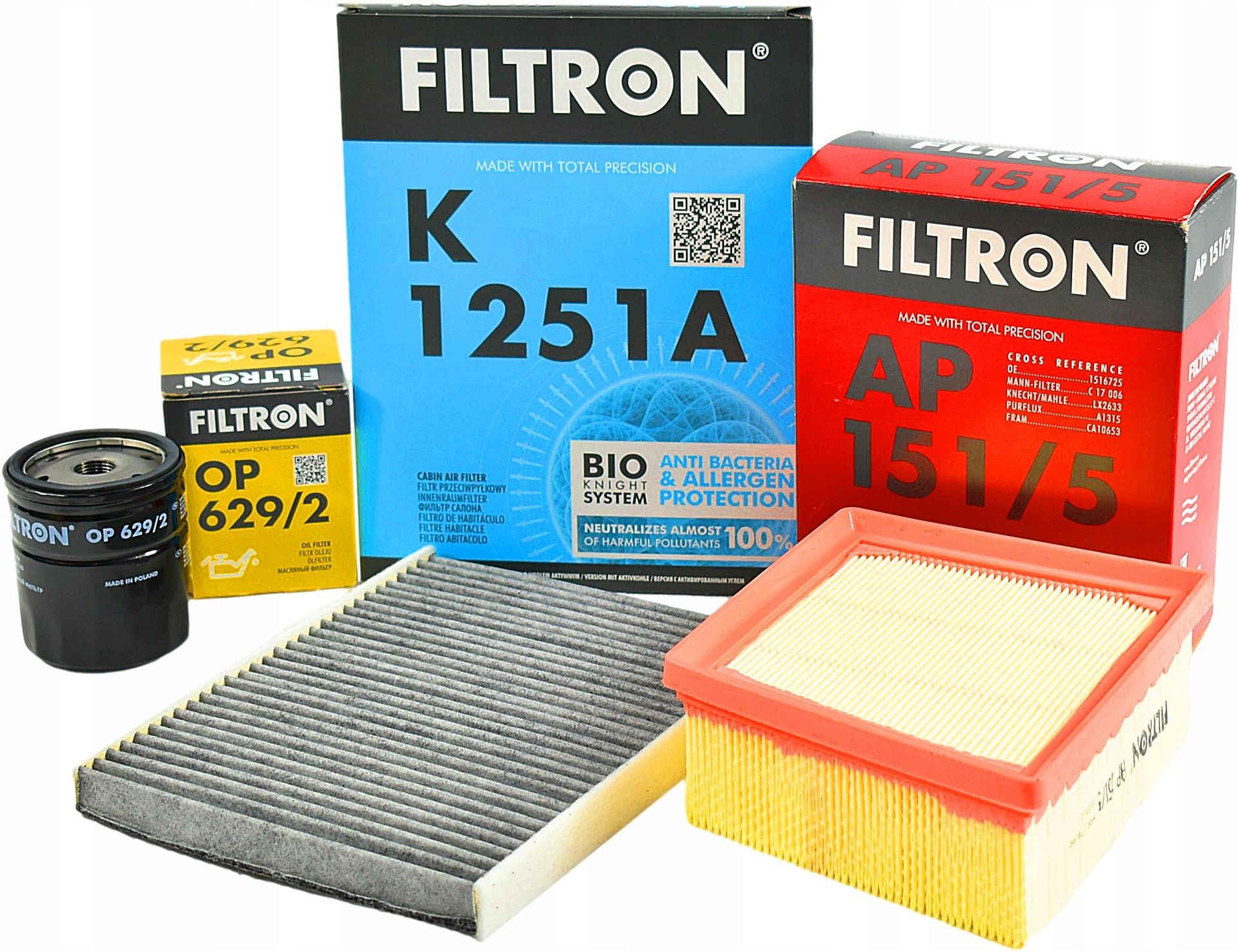 Filtron Zestaw Filtrów Ford Fiesta Vi 10 2012 Op6292 Ap1515 K1251A ...