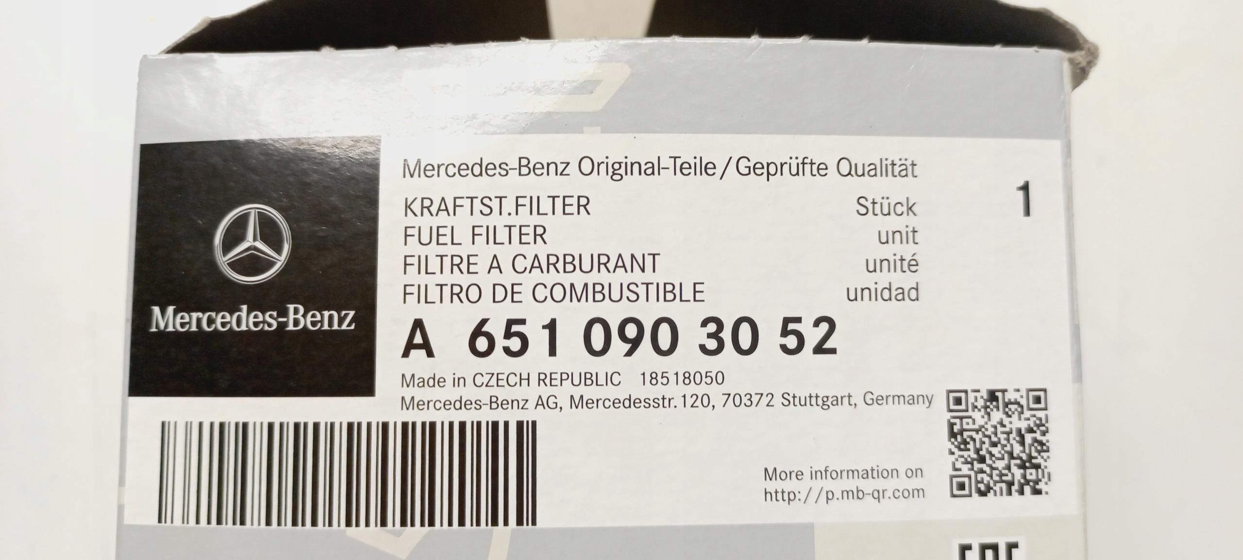 Filtr paliwa MercedesBenz Oe Filtra Paliwa Mercedes Om651 Vito ...