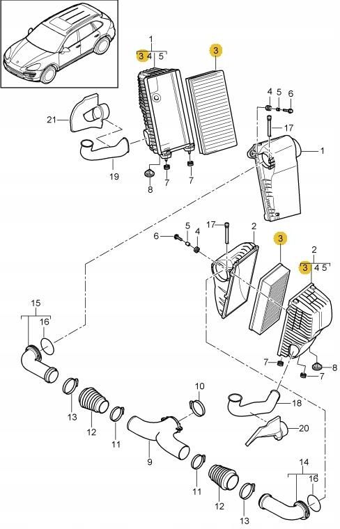 Porsche Oe Filtr Powietrza Cayenne 95811013000 958 110 130 00 - opinie ...