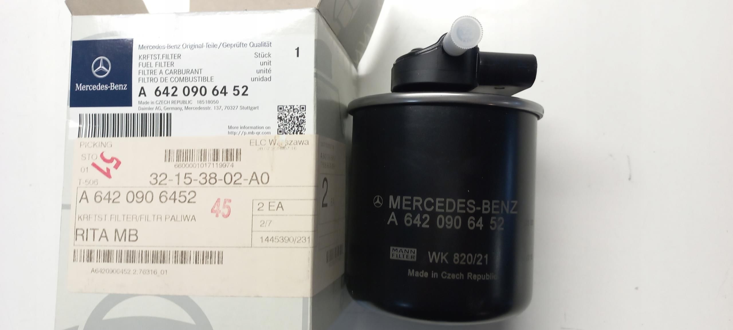 Filtr paliwa MercedesBenz Oe Filtr Paliwa Mercedes W117 W156 W176 A ...